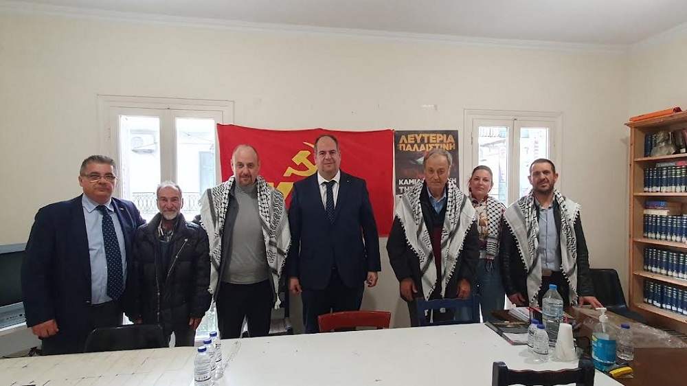 Στα γραφεία του ΚΚΕ ο πρέσβης της Παλαιστίνης - Ερμής